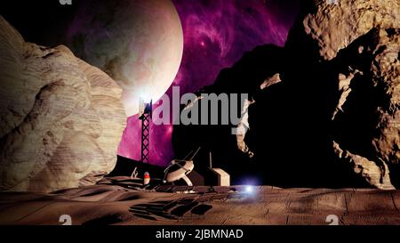 Space outpost, conquest of space. Scientific progress. Creation of a ...