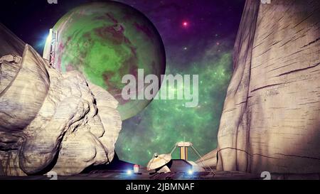 Space outpost, conquest of space. Scientific progress. Creation of a ...