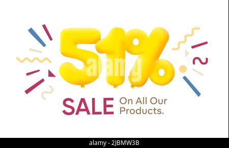 Up to 51 percent off Sale. Discount offer price sign. Special offer ...