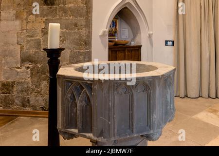 Chapel of Saint John the Baptist at Launde Abbey including baptismal ...
