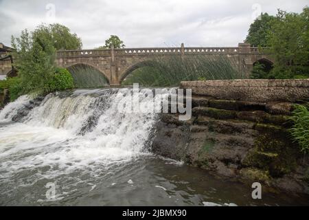 Bathampton Weir and Toll bridge crossing the river Avon, also known as ...