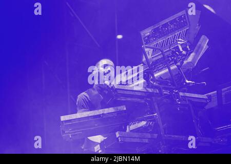 David Dileo 'Boosta' of Subsonica Rock band performs live on stage at ...