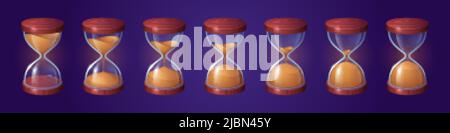 Hourglass and sandglass sprite animation sheet. Realistic 3d vector ...