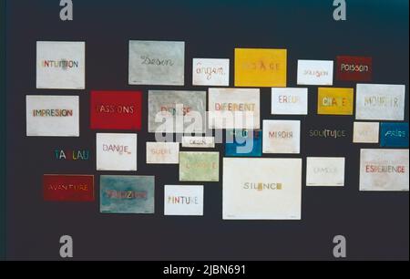 International Lettrism Art Exhibition, unidentified artist, 1980s Stock ...