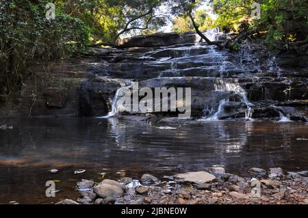 Hidden waterfall in India Stock Photo - Alamy
