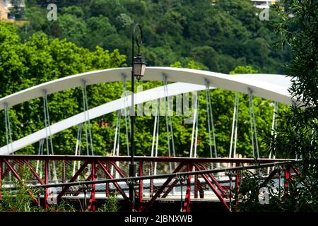 Mazaryck and Robert Schuman bridge, Vaise district, Lyon, Rhône ...