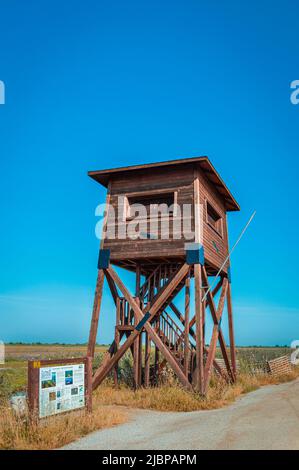 Wooden watch tower on the green farm field in Germany Stock Photo - Alamy