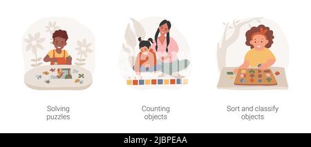 Sort and classify objects isolated cartoon vector illustration ...