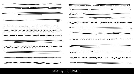 Line highlight brush, text emphasis, underline brush. Hand drawn ...