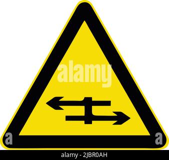 Illustration of Triangle Warning Sign. Crossroads Warning Main Road ...