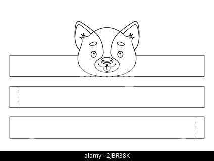 Printable dog paper crown. Diy cut party ribbon template for birthday ...