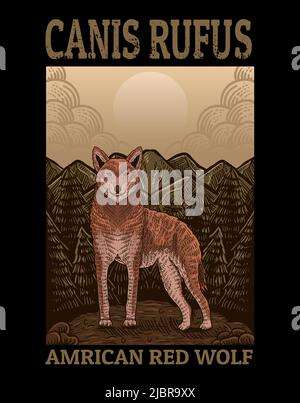 Red wolf tribal Stock Vector Image & Art - Alamy