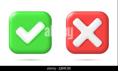 3D Right and Wrong Button in Round Shape Stock Vector Image & Art - Alamy