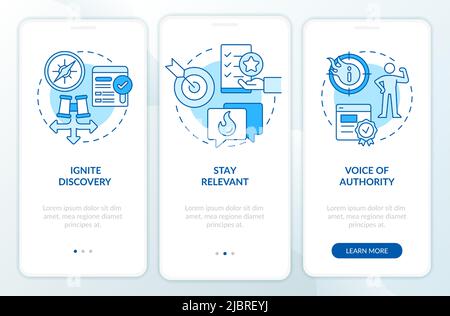 Search engine optimization pillars onboarding mobile app screen Stock ...