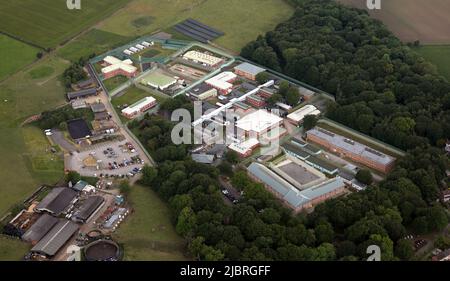 aerial view of HMP New Hall, Flockton, Wakefield, West Yorkshire, UK ...