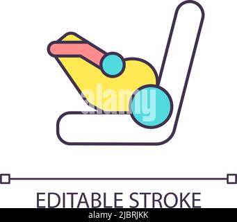 Baby automobile seat color line icon. Isolated vector element Stock ...