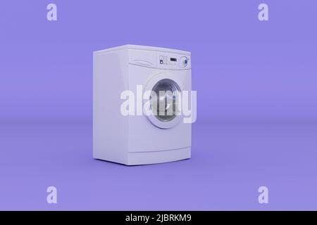 Washing machine isolated on purple background, 3D rendering Stock Photo ...