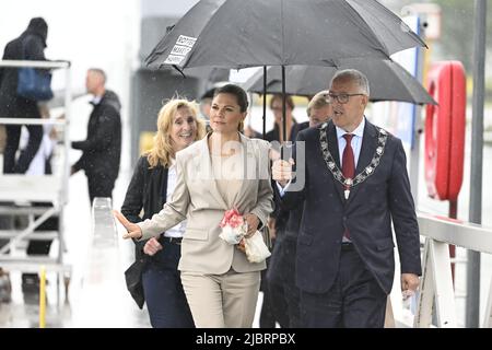 Crown Princess Victoria visits the port of Helsingborg in Sweden, June ...