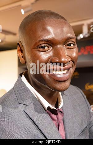 Wax statue of Omar Sy at the Grevin Museum in Paris, France on November ...