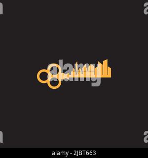Apartment logo icon design incorporated with key icon illustration ...