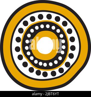 Aboriginal art dots painting icon logo design vector template Stock ...