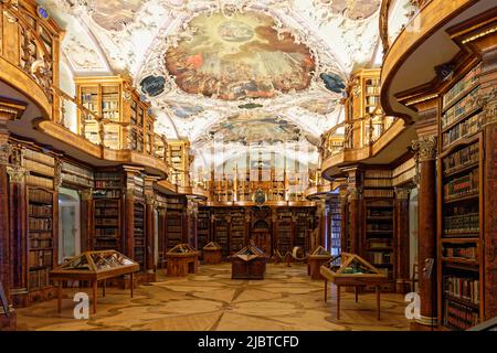 The 18th-century Abbey Library of Saint Gall in St. Gallen, Switzerland ...