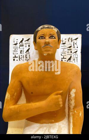 Cairo, Egypt, Africa Statue of Rahotep and Nofret at the Egyptian ...