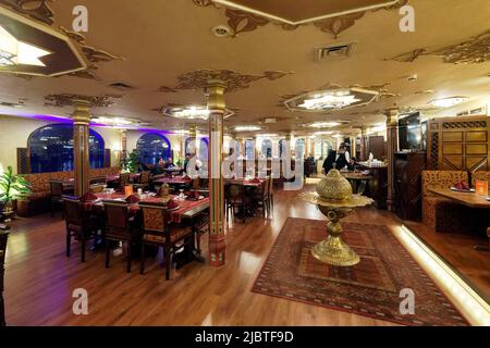 Le Pacha 1901 Boat restaurant docked on the Nile in Gezira Island in the Zamalek district ...