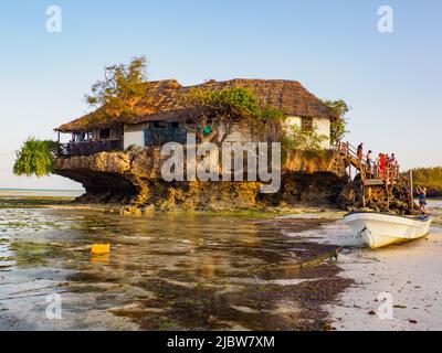 Michamvi, Tanzania - Feb, 2021: Famous 'The Rock' restaurant built on ...