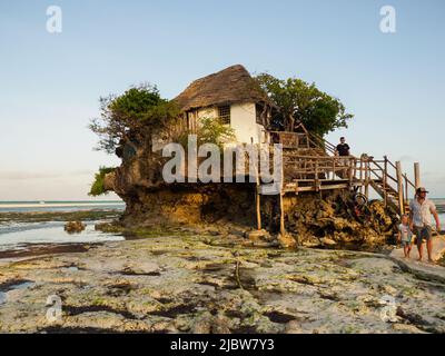 Michamvi, Tanzania - Feb, 2021: Famous 'The Rock' restaurant built on ...