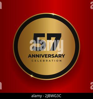 Happy 57th Anniversary Celebration with Golden Confetti and Spotlight ...