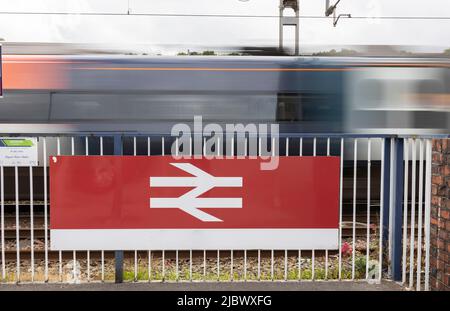 Train station at Stoke on Trent where travellers wait for a virgin ...
