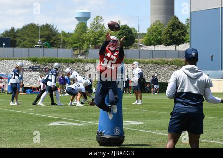 New England Patriots' Marcus Jones heads for the field before their NFL ...