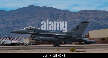 An F-16C assigned to the 422nd Test and Evaluation Squadron takes off ...