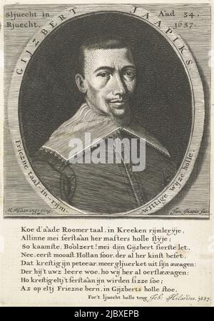 Portrait of Gijsbert Japiks, Jan Jacobs, Johannes Hilarides, 1687 Stock ...