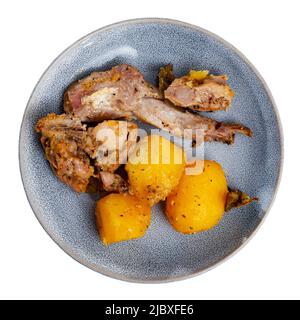 Homemade stew with rabbit pieces and potatoes Stock Photo - Alamy