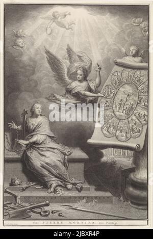 Christ on the Cross surrounded by the instruments of the Passion ...