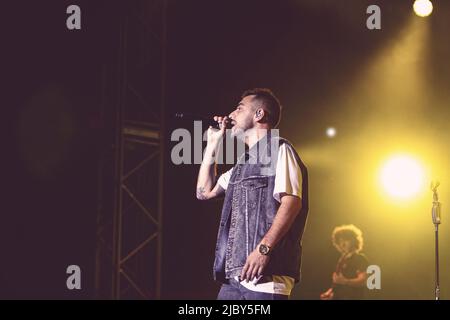 Silvano Albanese better known by his stage name Coez performs on stage ...