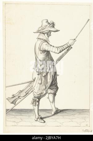 Soldier sliding his ramrod into the holder under the barrel of his ...