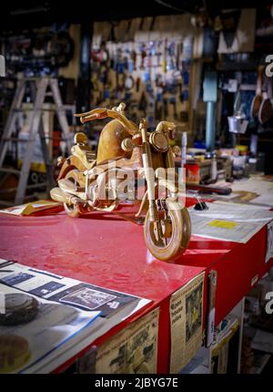 Inside workshop of Broken Spoke Saloon Stock Photo - Alamy