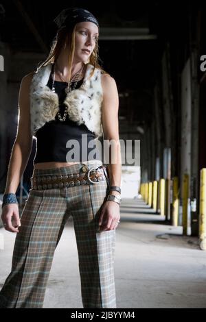 Image of caucasian female hip hop dancer practicing in studio. Dance ...