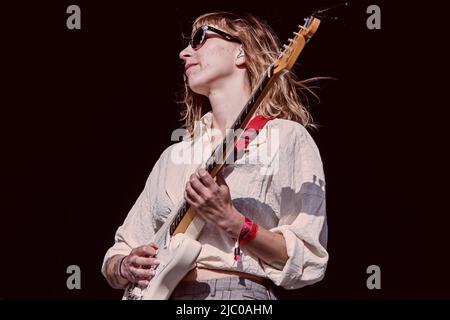 Maia Friedman of Dirty Projectors Rock band performs live on stage at ...