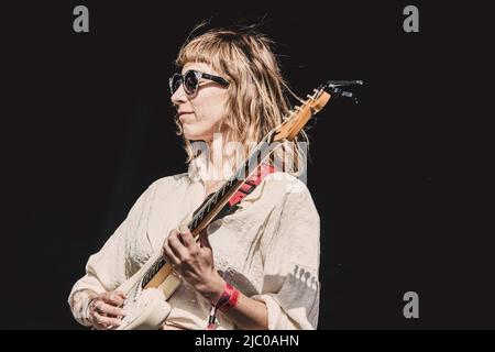 Maia Friedman of Dirty Projectors Rock band performs live on stage at ...