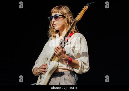 Maia Friedman of Dirty Projectors Rock band performs live on stage at ...