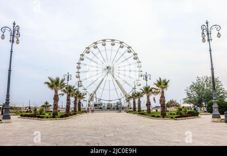 The seaside town of Riccione located on the Adriatic coast in Italy ...