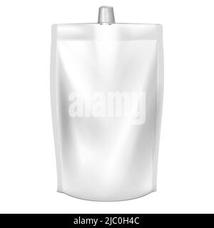 Doypack vector. Doypack for food or drink. Plastic pack doypack ...