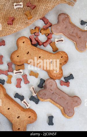 dog treats on neutral rustic background with copy space Stock Photo - Alamy