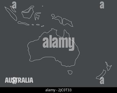 Map Outline of Australia Simplified and Stylized vector isolated on ...