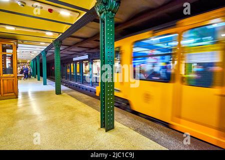 Fast underground train riding in a tunnel of the modern city Stock ...