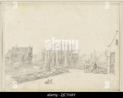 Drawbridge over the lock in the Vecht in Muiden, Hendrik Abraham ...